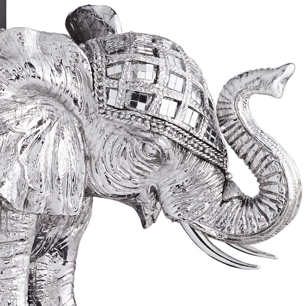 Elephant 9 1/4" High Silver Book Ends - Dahlia Studios