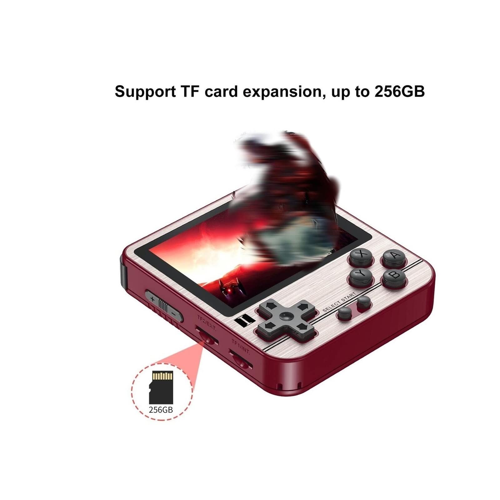 LEDFON Retro Game RG280V 2.8" IPS Screen Handheld Game Player Open Source 64Bit Portable Retro Mini Video Gaming Console 64G 5000 Games (Size : 80G with Bag, Color : RG280V Golden)