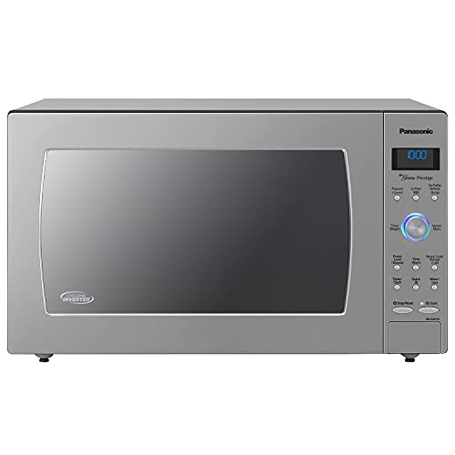 Panasonic Oven with Cyclonic Wave Inverter Technology, 1250W, 2.2 cu.ft. Countertop Microwave (Stainless Steel/Silver), Stainless & Nordic Ware Splatter Microwave Cover, 10-Inch (Pack of 2), Clear