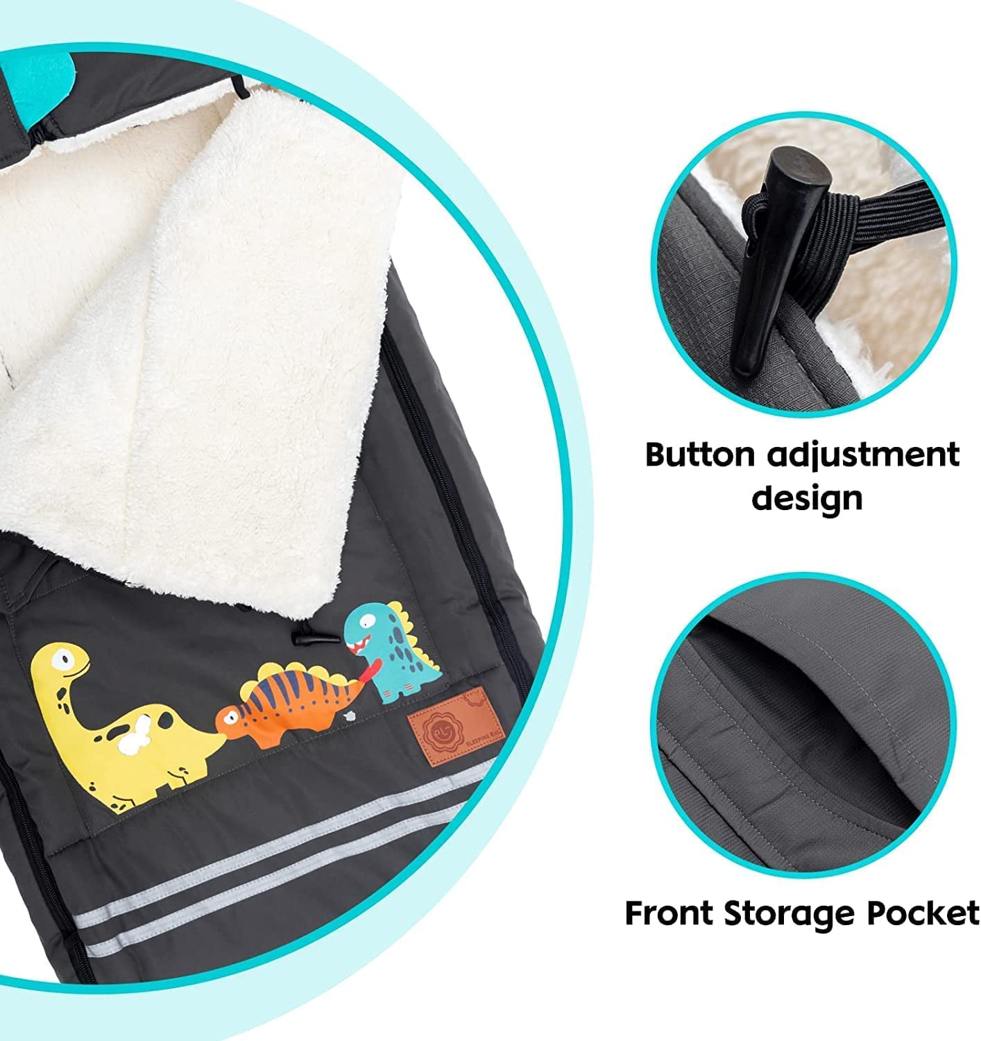 Jomifin Baby Stroller Bunting Bags with Fleece Lined Baby Car Seat Cover