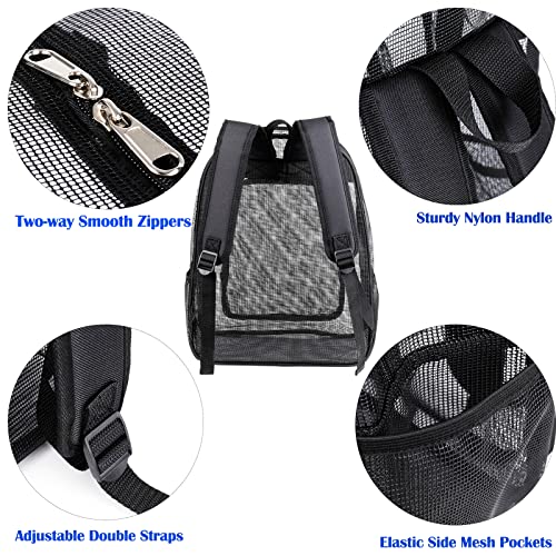 Mesh Backpack Heavy Duty See Through Mesh Backpacks for Swimming, Outdoor Sports (Black)