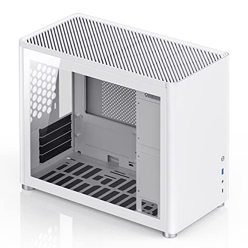 JONSBO D30 White Mini Micro ATX Tower Computer Case, Aluminum/Steel/Tempered Glass-1 Side, Simple High Compatibility MATX Case, Support 240 Water & 168mm Air Cooling, 355mm GPU,Interchangeable Side