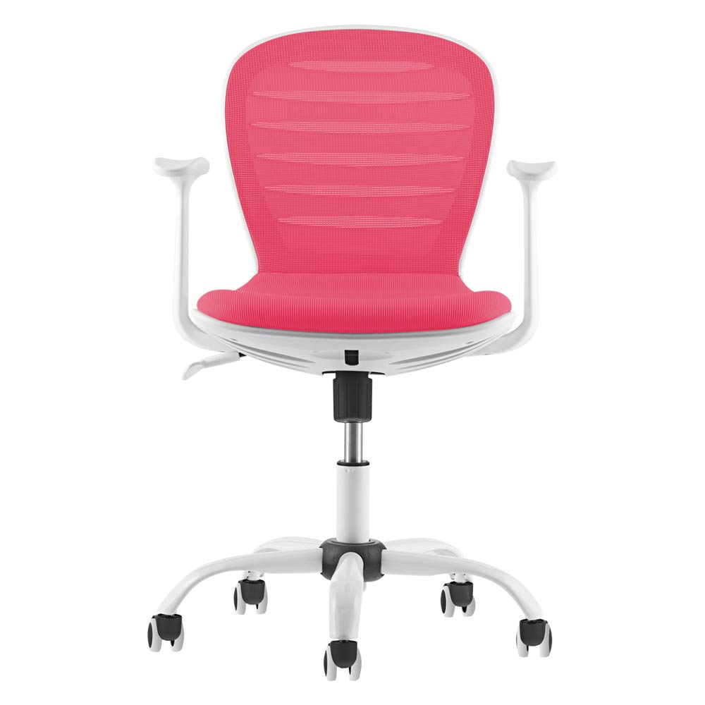 FCD Mid Back Mesh Adjustable Home Office Task Chair with Armrest (Pink)