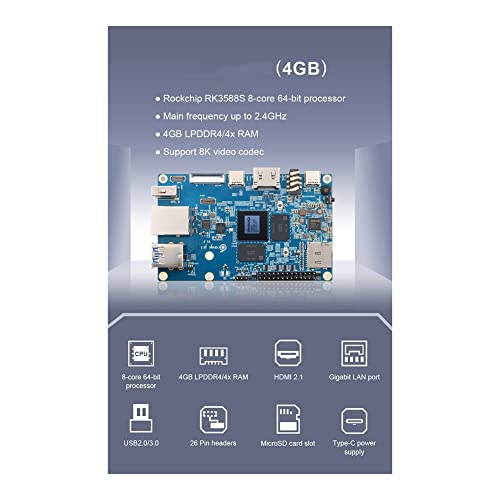 Lyzeous for 5 Development Board Programming Motherboard RK3588S PCIE Module 8 Core 64 Bit 4GB Memory with Heat Sink