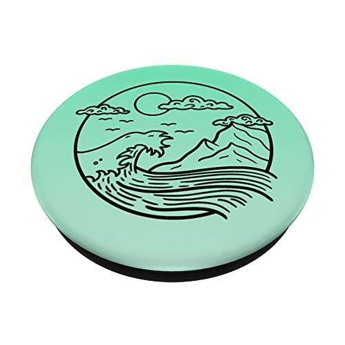 Mountain Scene Design - Ombre Seafoam Mint PopSockets Swappable PopGrip