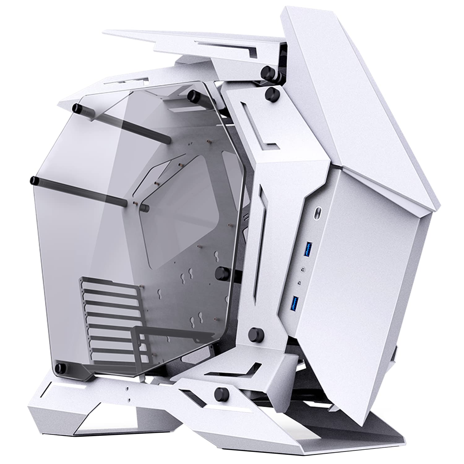 JONSBO MOD3 White Open Type ATX Mid Tower Gaming Computer Case, E-Sports Players Mecha Chassis, Custom Liquid Cooling,Support EATX/ATX MOBO, 240/360 Liquid & 170mm Air Cooling, White pc case