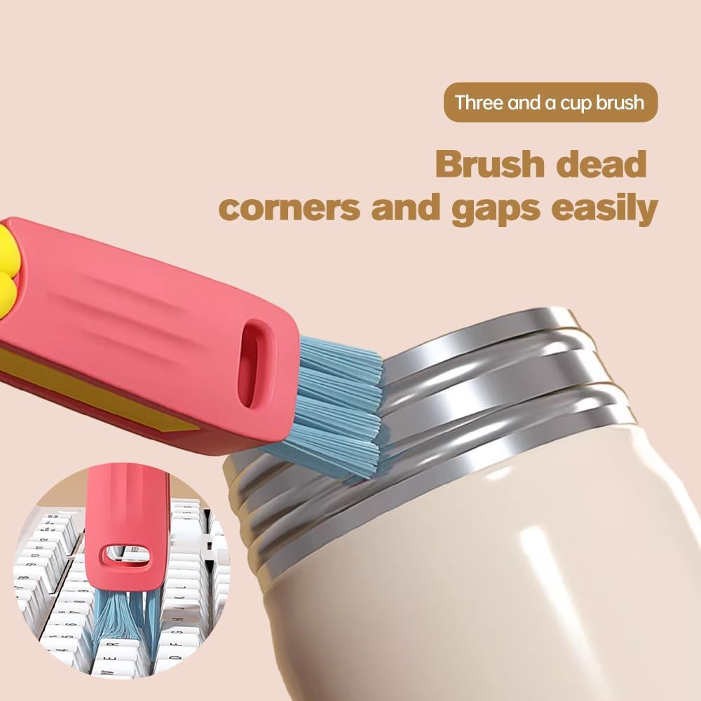 Koxuky 3 Pack Cup Lid Cleaning Brush, 3 in 1 Water Bottle Cleaner Brush, Cup Cleaner Brush, Water Bottle Brushes for Cleaning, Cup Brush Cleaner Tool