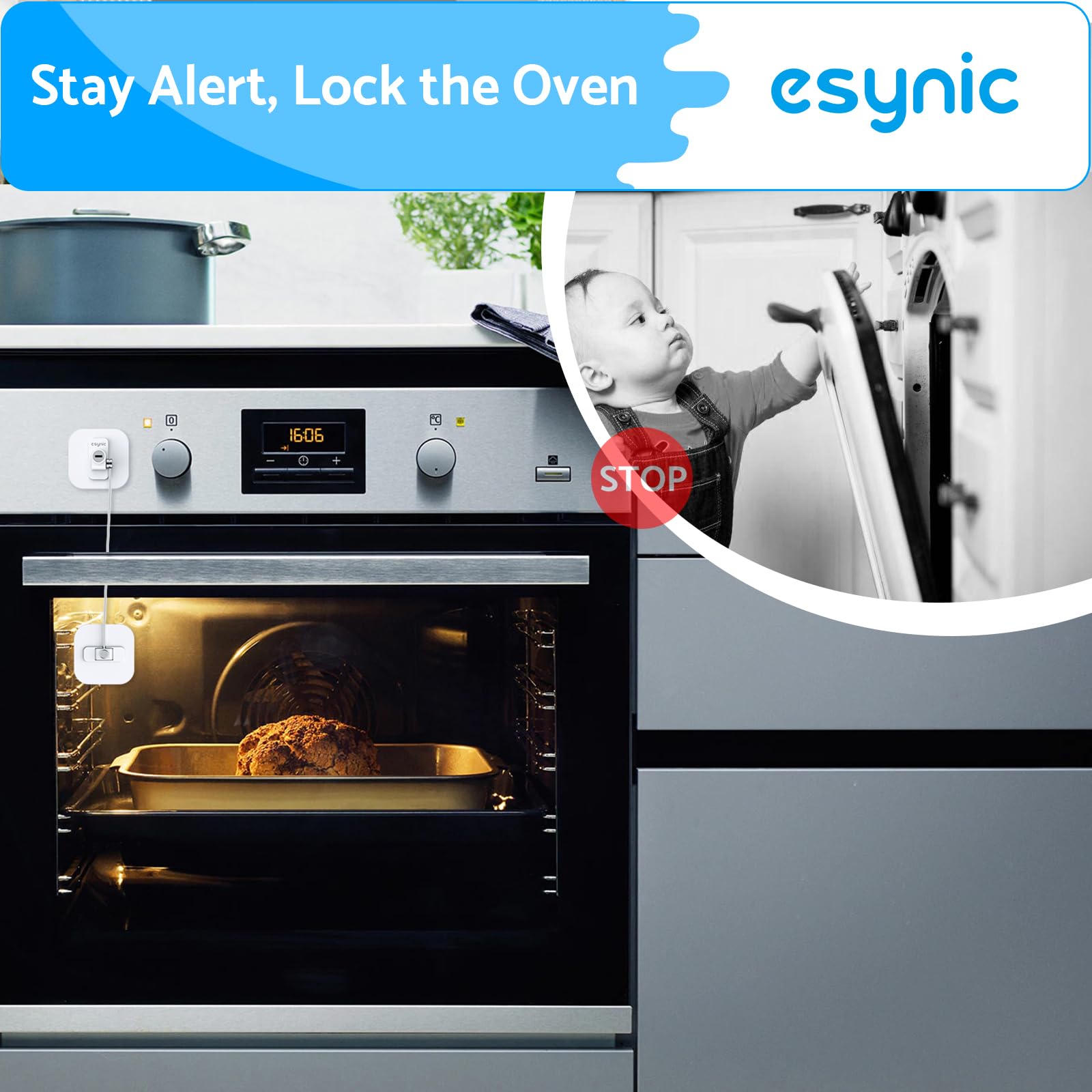 eSynic 2Pack Durable Refrigerator locks Fridge Locks for Kids Strong Adhesive Refrigerator Lock for Kids 304 stainless steel Fridge Child Locks With Keys Perfect for Fridge Oven Cupboards Cabinets etc