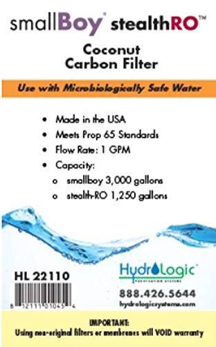 Hydro-Logic 22110 9.75-Inch by 2.5-Inch Stealth RO/Small Boy Carbon Filter Green Coconut