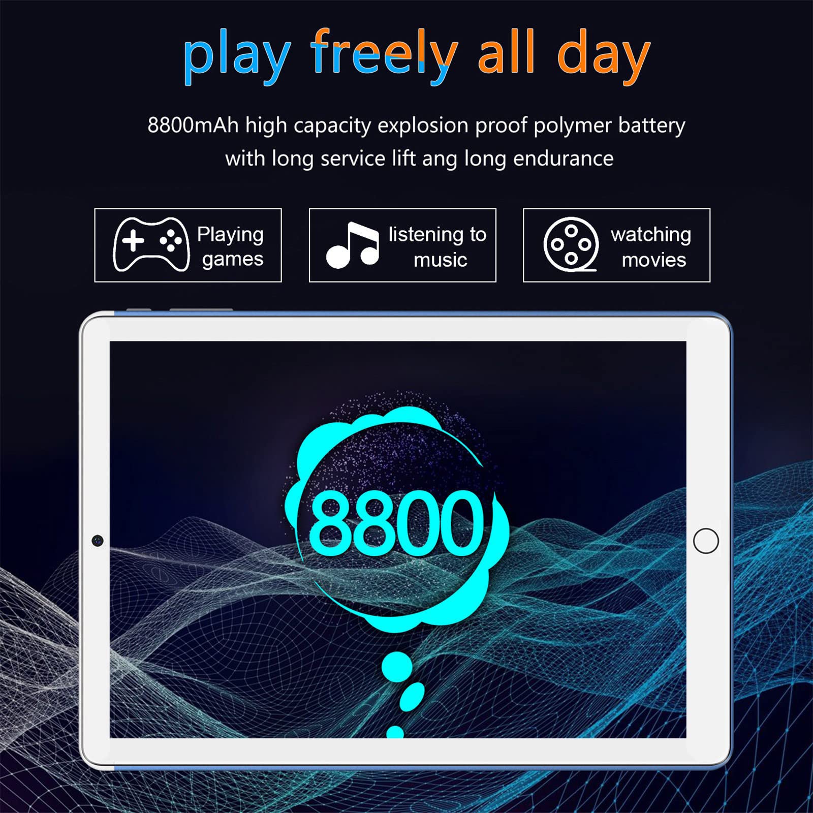 loinrodi 10.1-inch HD Display Tablet Android 5.1 Operating System GPS Tablet Quad Core Processor 1GB RAM and 16GB ROM TF Expansion Support Built-in WiFi Bluetooth, Black