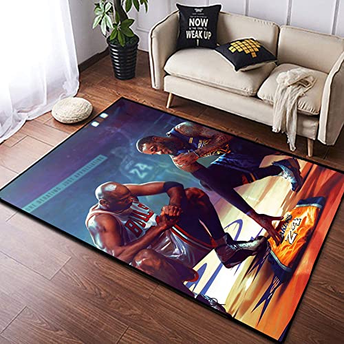LOWEI Carpets for Teen Boys Gifts Basketball Area Rug Bedroom Non-Slip Home Floor Mat Living Room Printed Decor Sofa (60x39Inch, Color5) .