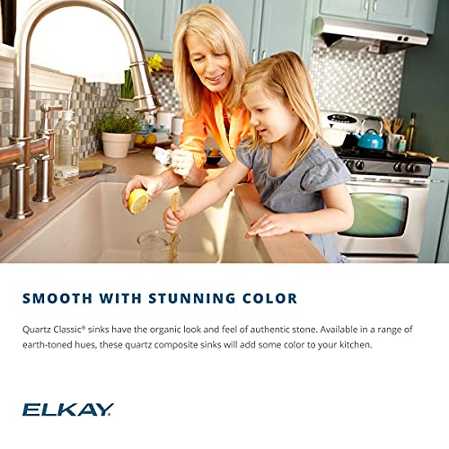 Elkay Quartz Classic ELG1616BK0C 15-3/4" x 15-3/4" x 7-11/16", Single Bowl Dual Mount Bar Sink Kit, Black