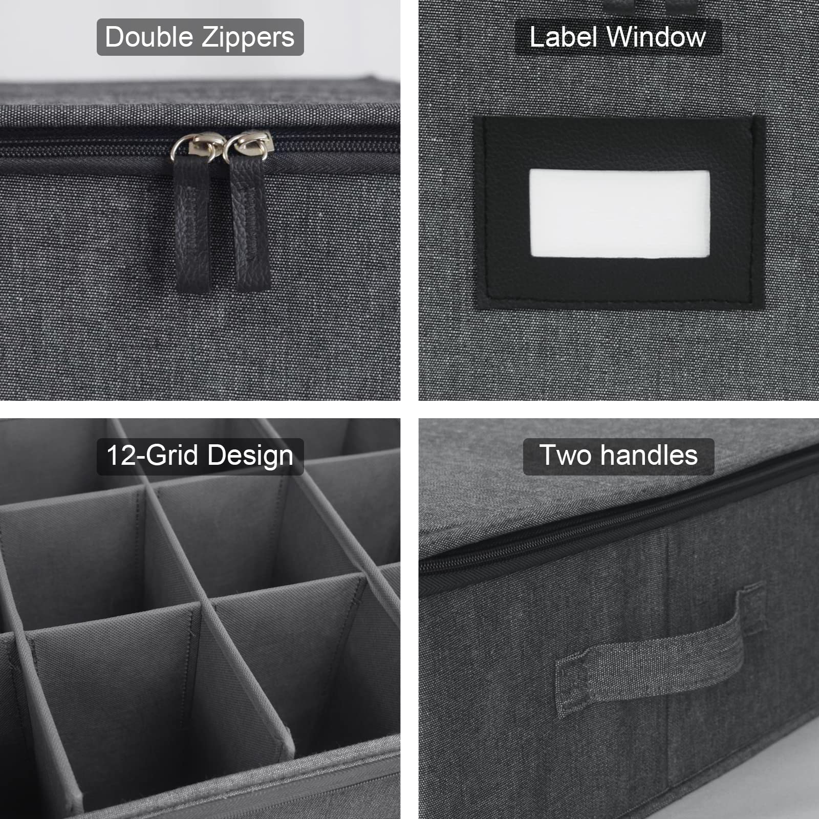 homyfort Platter Storage Case & Mug and Cup Storage with Dividers & Wine Glass Storage Box, China Storage Containers Hard Shell and Stackable