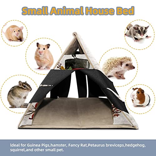 RATGDN Small Pet Hideout Halloween Pumpkin Head and Crows Hamster House Guinea Pig Playhouse for Dwarf Rabbits Hedgehogs Chinchillas