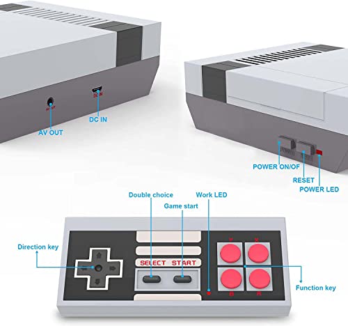 Retro Game Console with 620 Video Games,Classic Mini Game System with Wireless Controller, RCA and HDMI HD Output Plug and Play,Retro Toys Gifts Choice for Children and Adults.