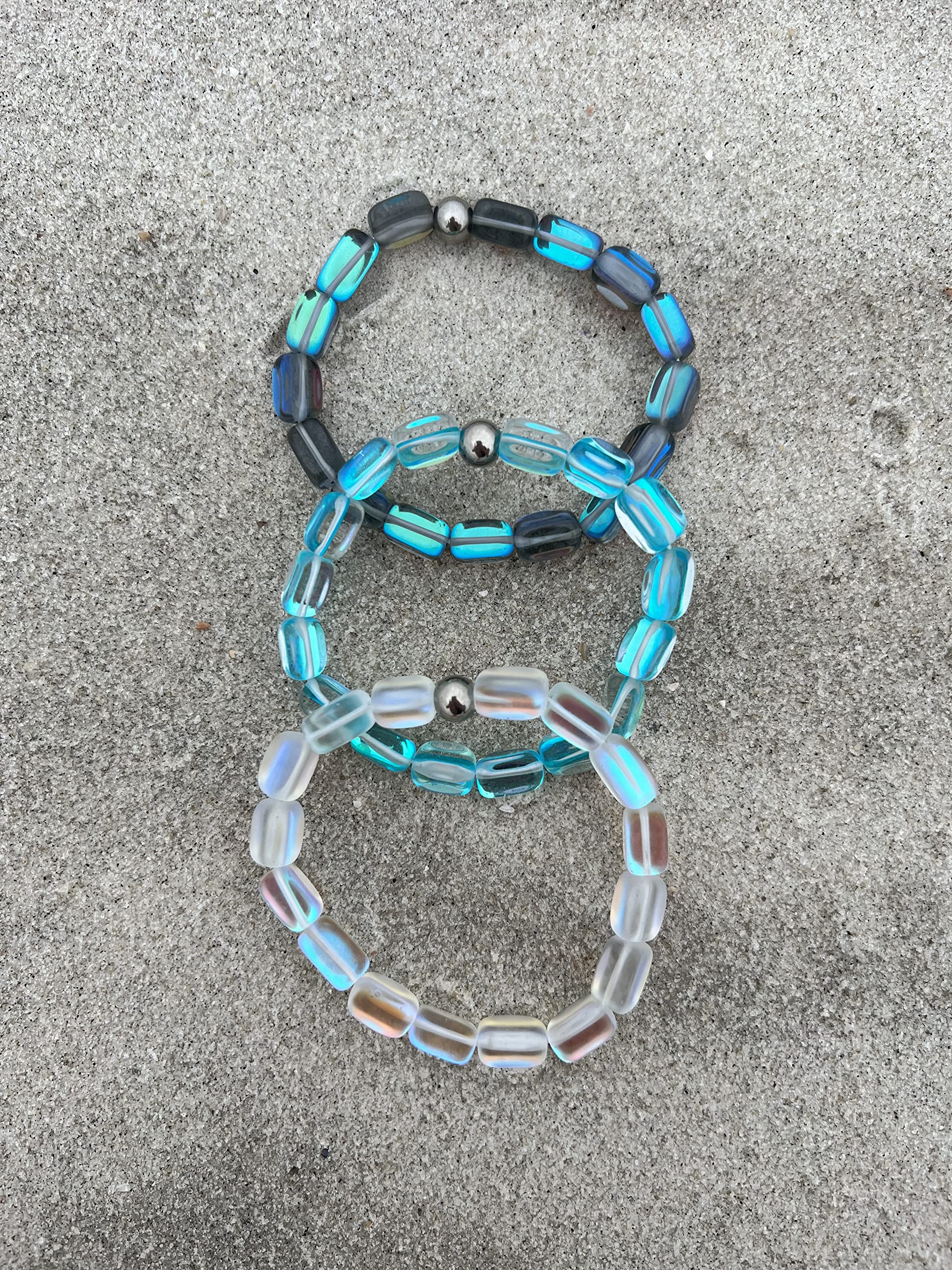 HOPE INSPIRED Mermaid Glass Bracelet with Pebble Shaped Illuminating Beads (Multipack)