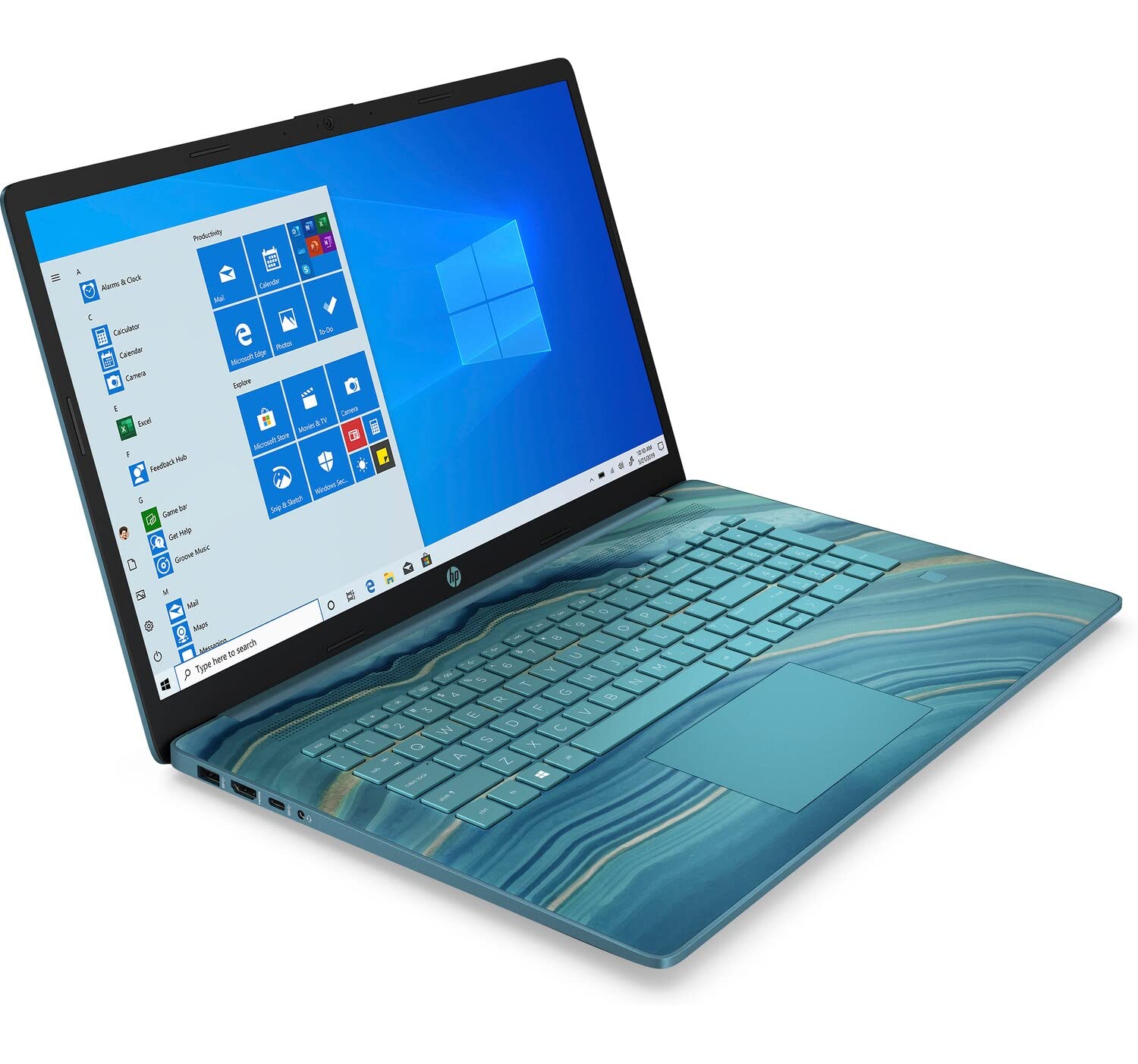 HP Laptop 17-CN0009CY 17.3" HD Touchscreen, Intel Core i3-1125G4, Intel UHD Graphics (8 GB DDR4 RAM, 512 GB SSD Storage) Windows 10 Home, Underwater Teal (Renewed)
