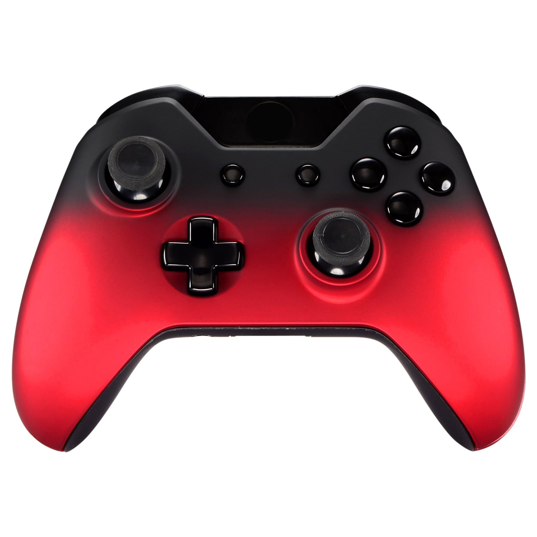 eXtremeRate Shadow Red Soft Touch Front Housing Shell Faceplate Replacement Parts Side Rails Panel for Xbox One Standard Controller W/3.5 mm