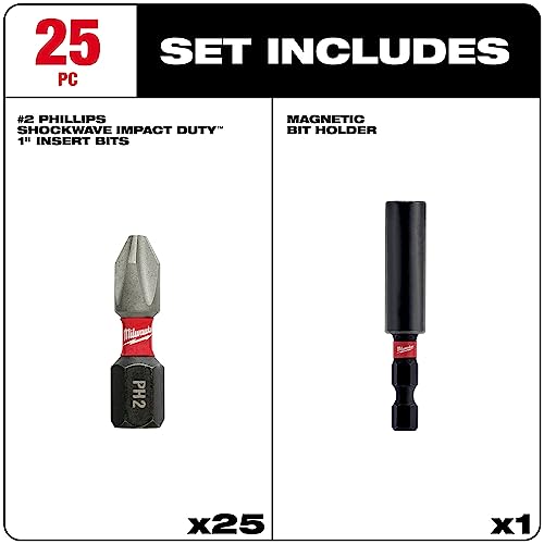MILWAUKEE ELEC TOOL 48-32-5009 25PK 1" Magnetic Bit Holder
