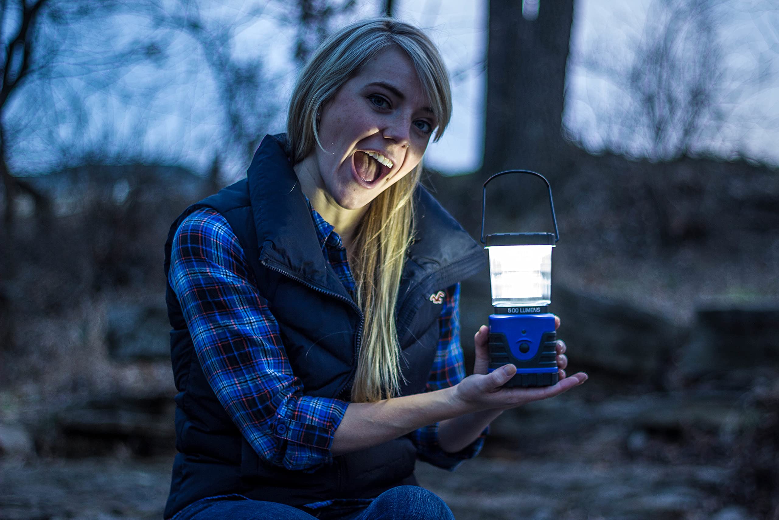 Stansport 500 Lumen Lantern with SMD Bulb, Blue/Black, one Size