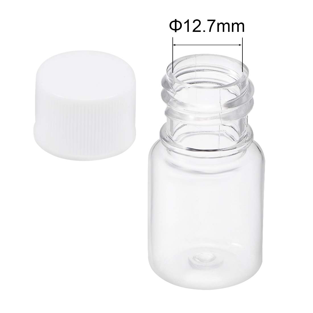 uxcell Plastic Lab Chemical Reagent Bottle, 5ml/0.17oz Wide Mouth Sample Sealing Liquid Storage Container, Transparent 10pcs