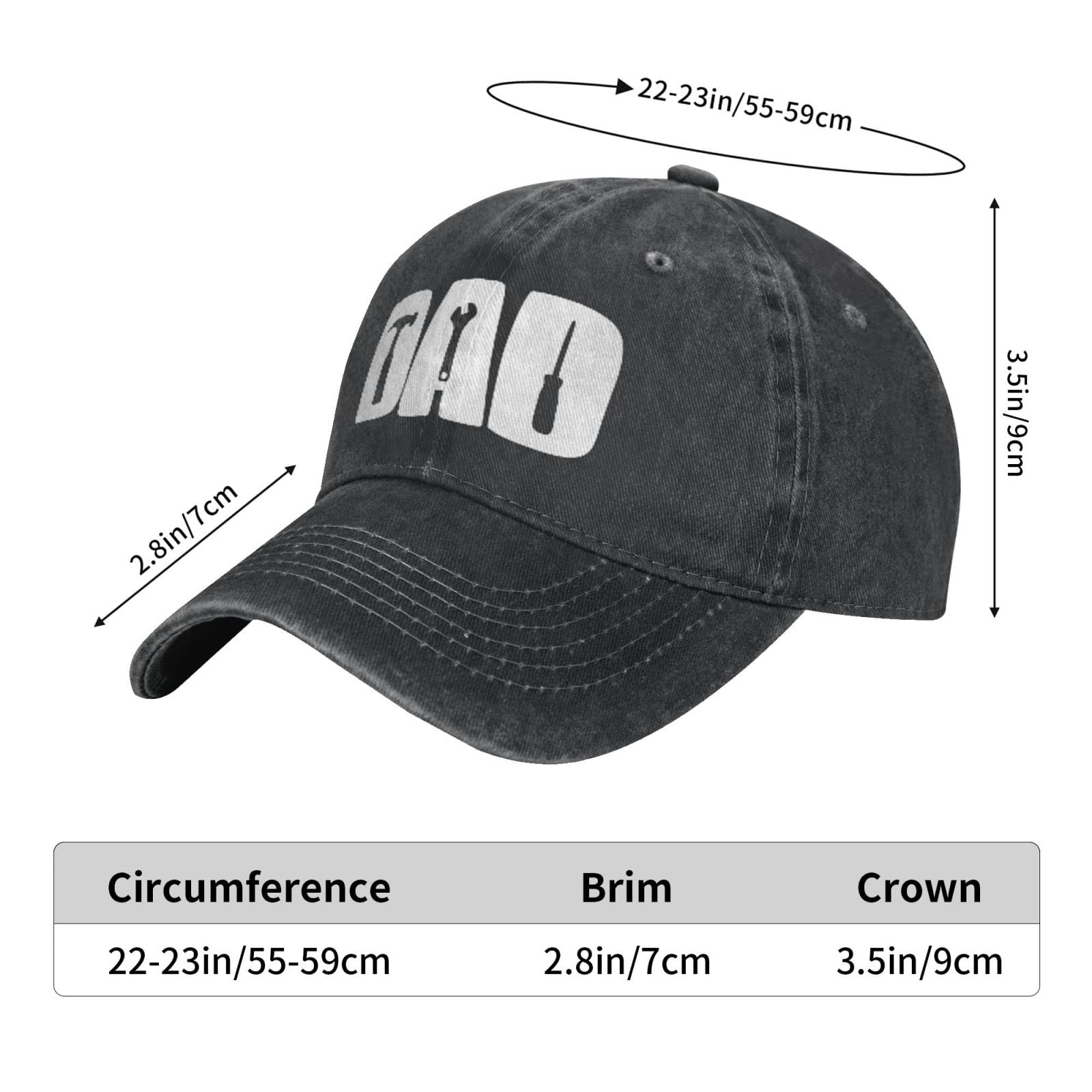JEKGLEY Men's Tools Dad Hat Vintage Distressed Adjustable Washed Cotton Tools Dad Baseball Cap for Men Father Papa Black