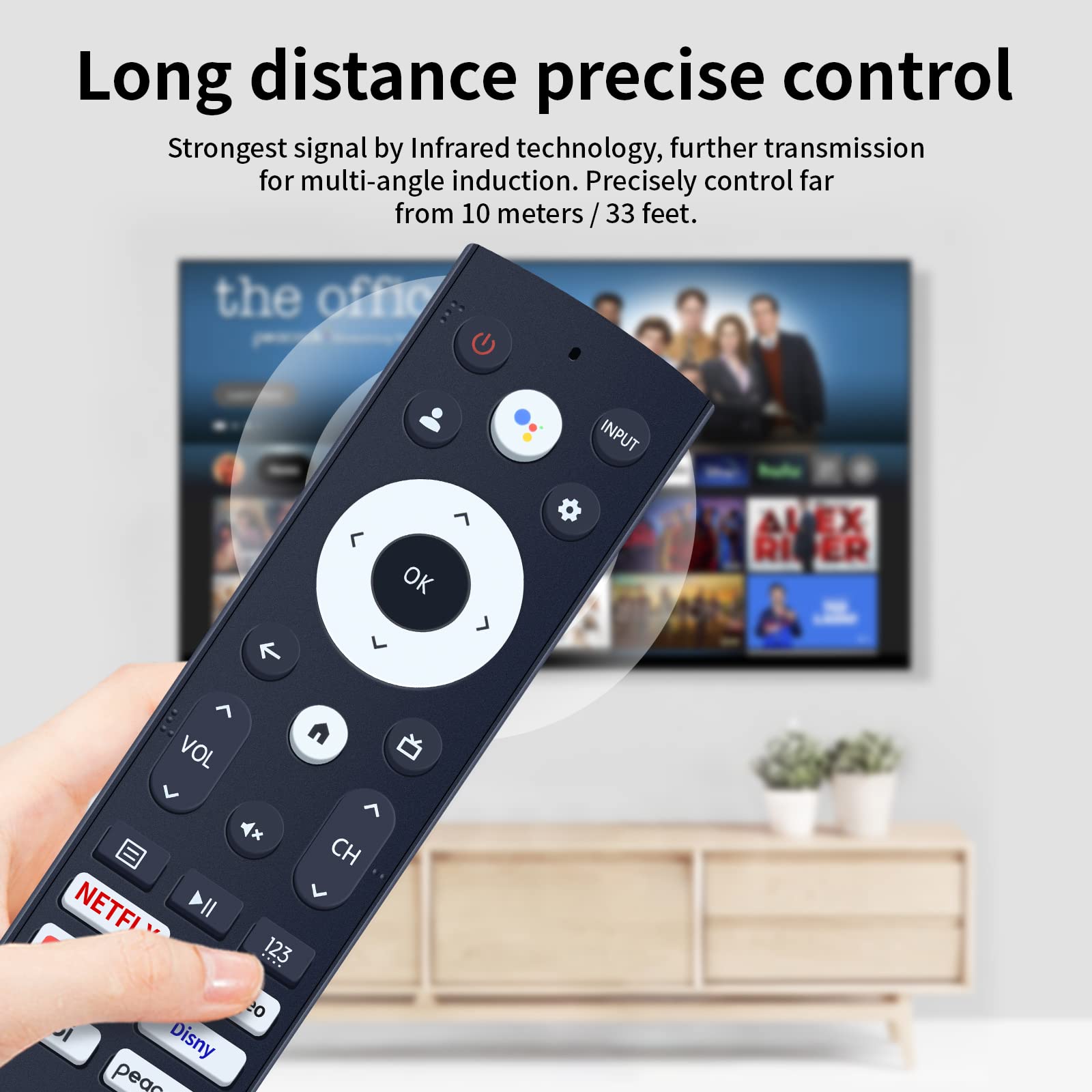 ERF3M90H Replacement Voice Remote Control Compatible for Hisense 4K Google Smart TV 43A6H 43A65H 43A68H 50A6H 50A65H 50A68H 50U6H 55U6H 55U8H 65U6H 65U8H 75U6H 75U8H 75A68H 55U7G