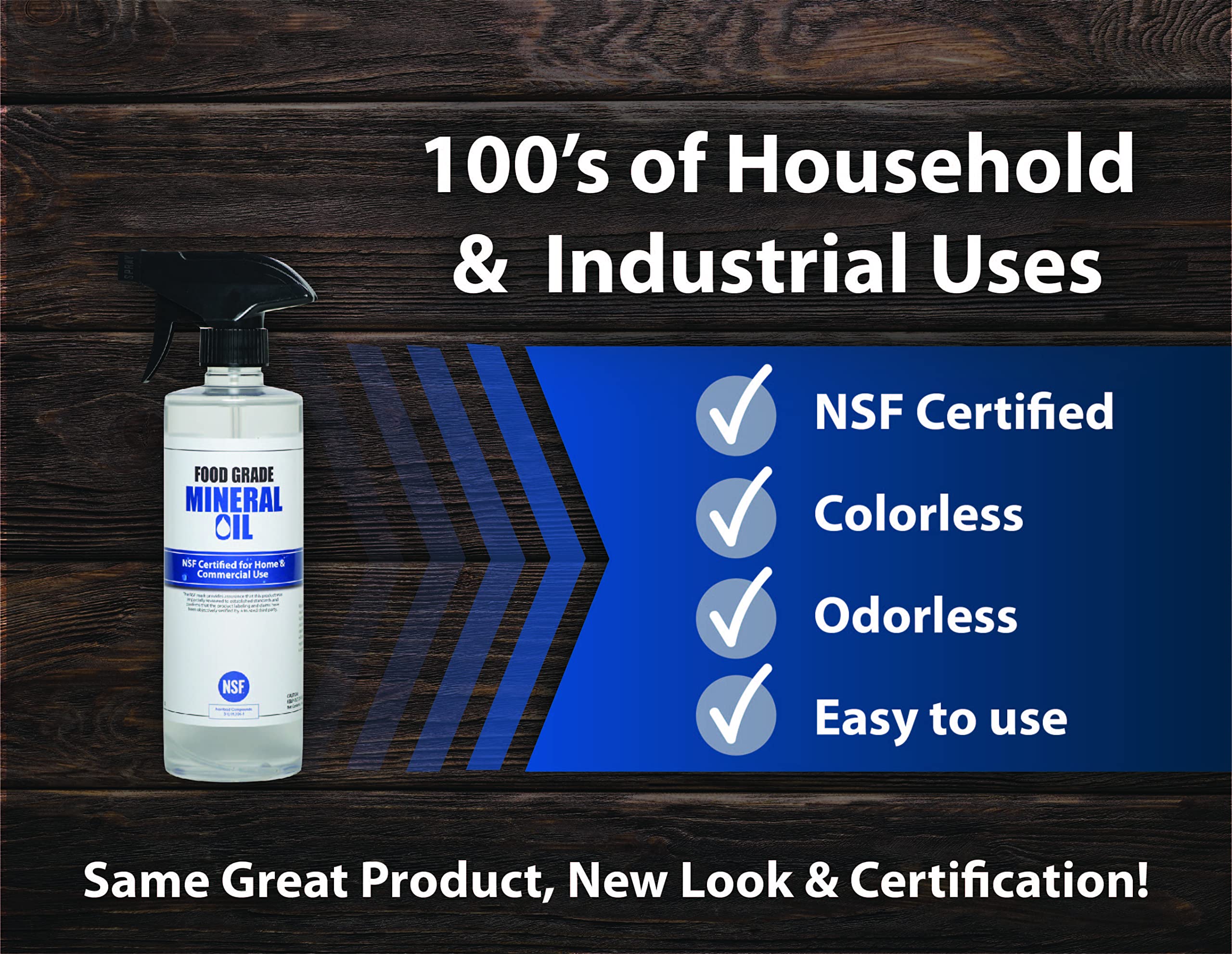 Premium 100% Ready to Use Food Grade Mineral Oil, 16oz Spray Bottle, Butcher Block and Cutting Board Oil - Sprayer Included