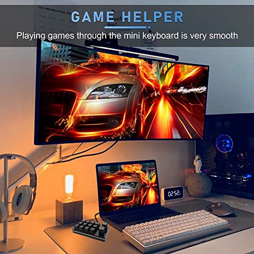 Jteyult Cable USB Macro Mini Keyboard 12 2 Knob Programming Keypad Hot-Swap Customization Gaming Mechanical Keyboard(Black)