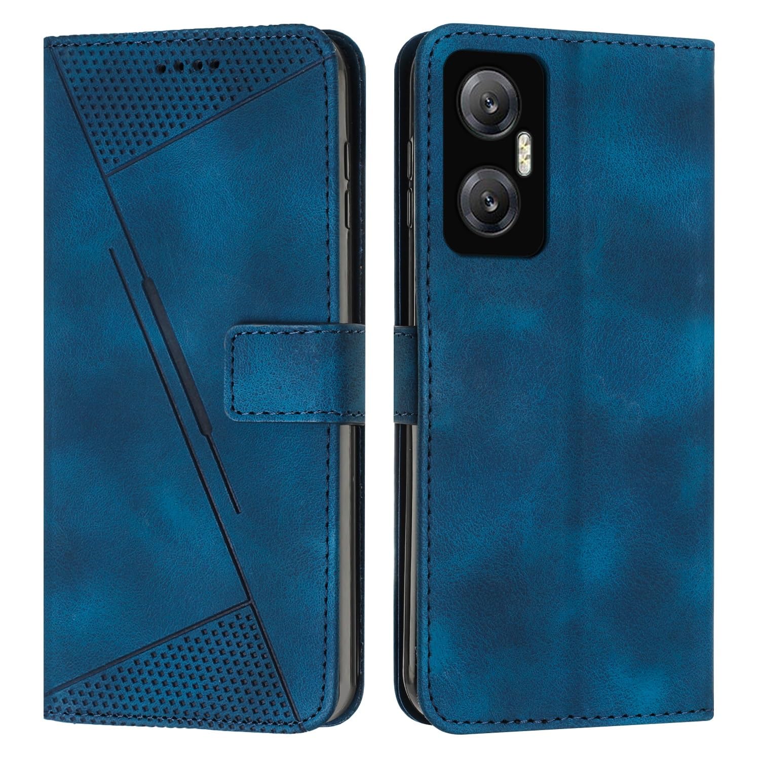FACSER Flip Shockproof Case Compatible with Infinix Hot 20 5G Wallet Flip Phone Case Card Slot Holder Flip Cover Phone Case Wrist Strap Phone Case Compatible with Infinix Hot 20 5G (Color : Blue)