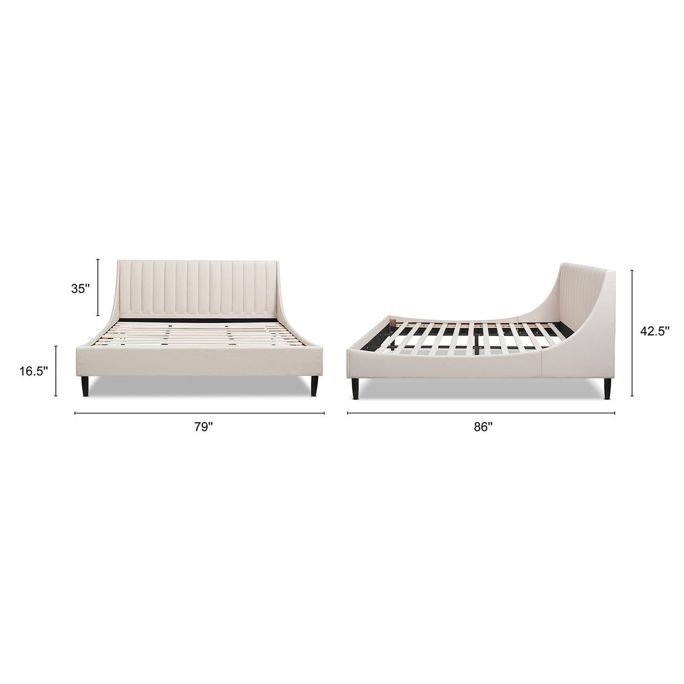 Jennifer Taylor Home Aspen Vertical Tufted Modern Headboard Platform Bed Set