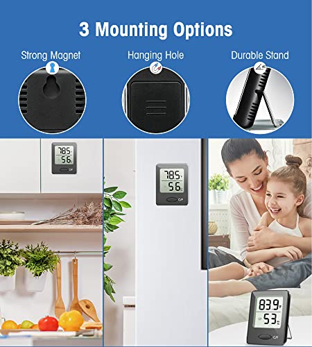 Indoor Hygrometer Thermometer, Room Thermometer with Large LCD Display, Temperature Humidity Sensor with Comfort Indicator, Humidity Monitor for Home Office