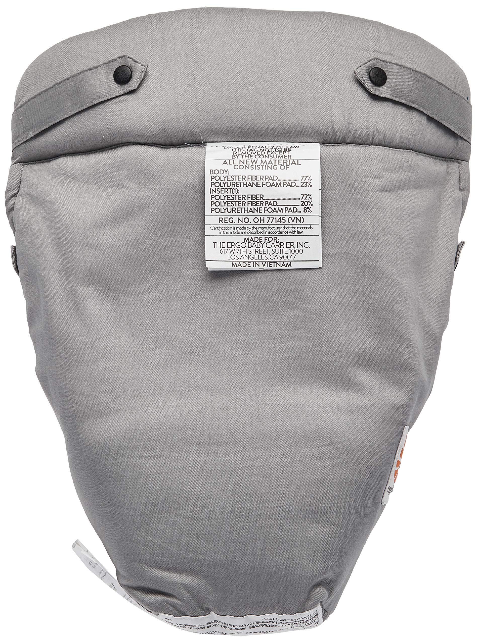 Ergobaby Easy Snug Infant Insert, Grey, Cool Air Mesh