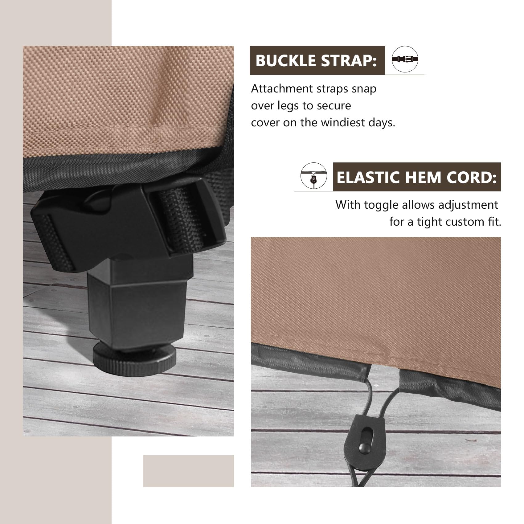 ULTCOVER Stackable Patio Chair Cover β Waterproof Outdoor Stack of Chairs Cover 2 Pack Fits Up to 26W x 34D x 45H inches