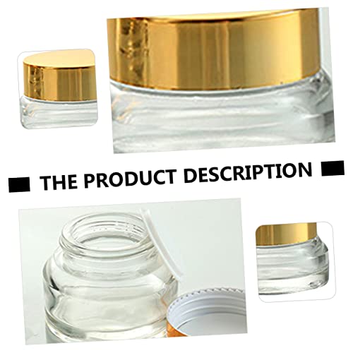 Lurrose 6pcs Container Jar Face With Bottles Facial Lip Up Lotion Glass Containers Makeup Ml Golden Small Mini Cosmetic Lids Creams Leak-proof Size for Make Shampoo Cream Samples Jars