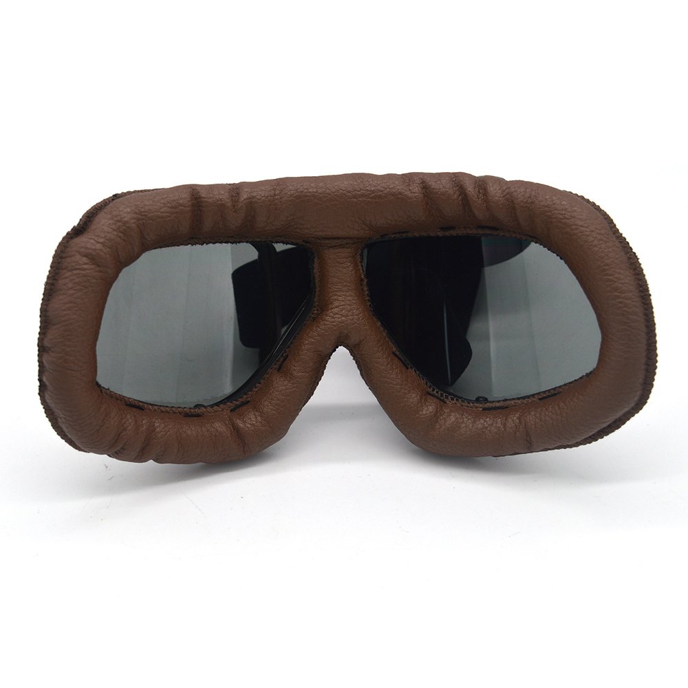 hhxiao Goggles Vintage Motorcycle Goggle Glasses Eyewear Pilot Retro Brown Frame Helmet Sunglasses