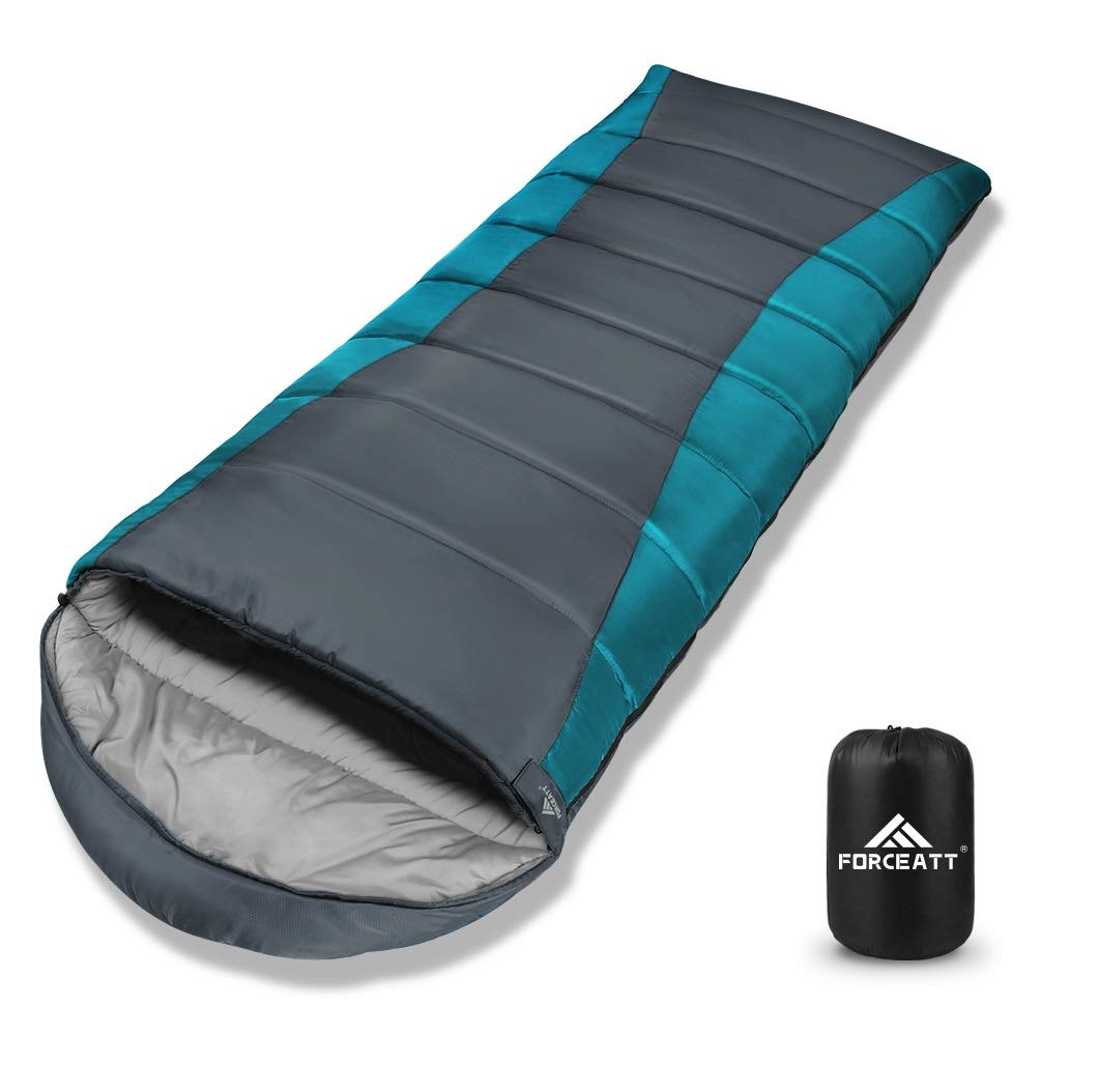 Forceatt Sleeping Bag for Adults and Teens in 3 Seasons and Cold Weather(32℉ to 68℉) 丨 Great for Camping, Backpacking and Hiking 丨 Water-Resistant, Lightweight and Warm