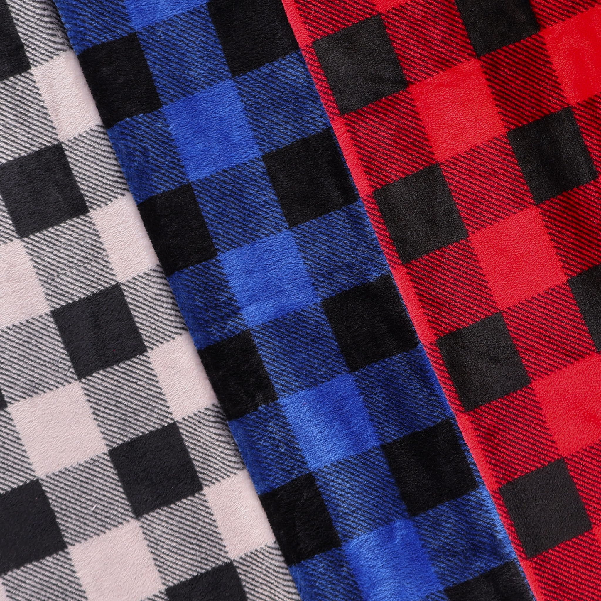 Mook Fabrics Fleece Flannel Buffalo Plaid, Red Cut by The Yard