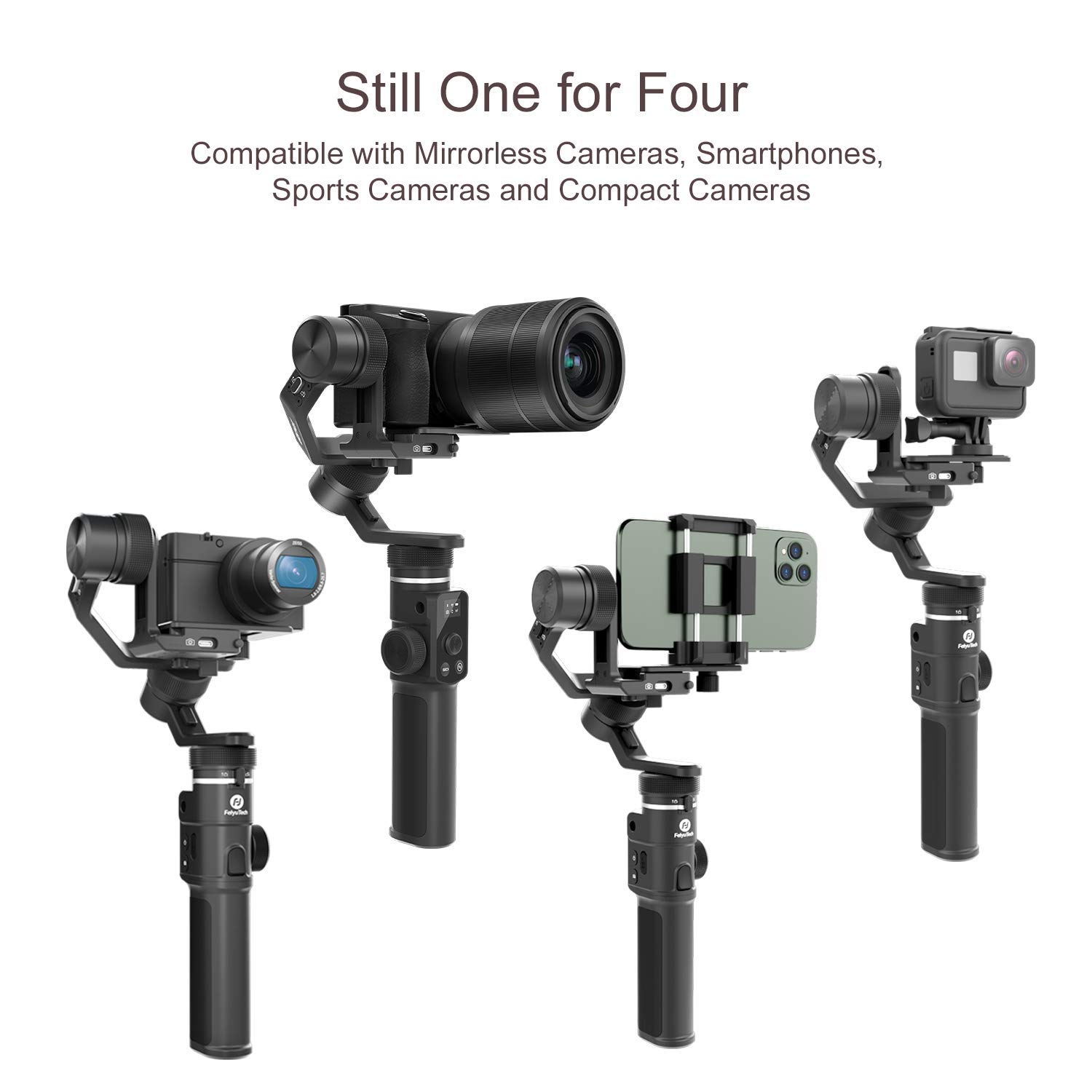 Feiyu G6 Max Kit 3-Axis Splash-Proof Stabilizer YouTube Video Gimbal Tool for Mirrorless Camera Sony a6400 a6100 Sony RX100, Smartphones Like iPhone, Samsung Action Camera GoPro Hero 8 7 6, Sony RX0