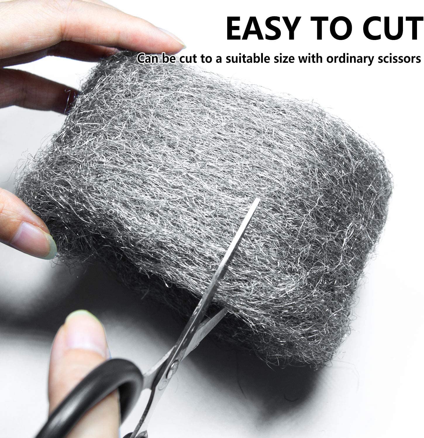 Steel Wool for Mice Control 2 Pack 2.2" x 16Ft with Gloves,DIY Fill Fabric Kit for Gap Blocker, Vents, and Wall Cracks, Flexible and Durable, Ideal for Garden, House, Garage, Keeps Mice Away