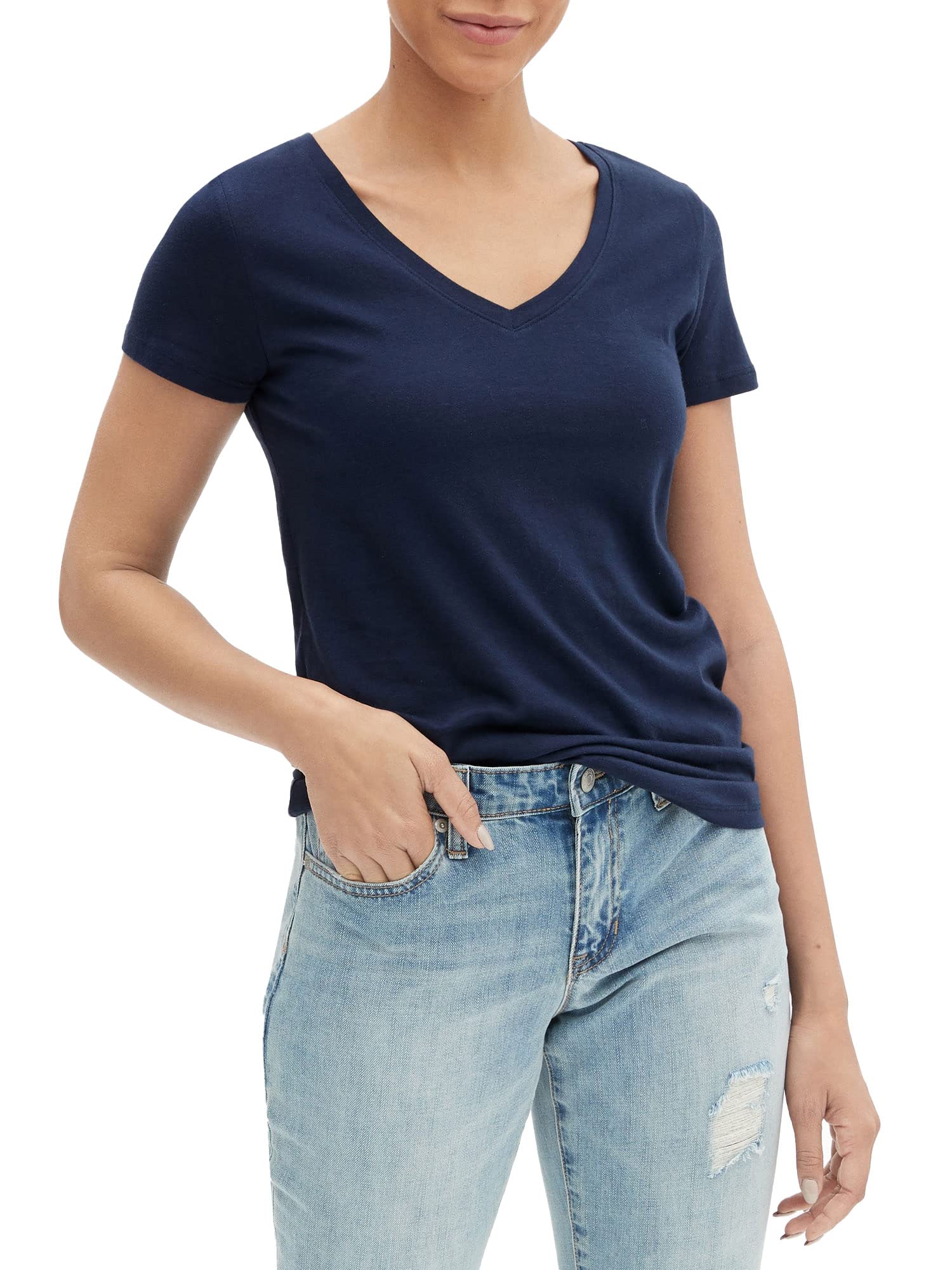 GAP Womens Favorite V-Neck T-Shirt French Almond XL