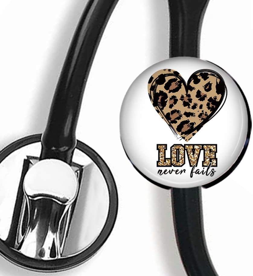 Leopard Heart Stethoscope Tag,Steth ID Tag,Nurse Badge,StethoscopeTag