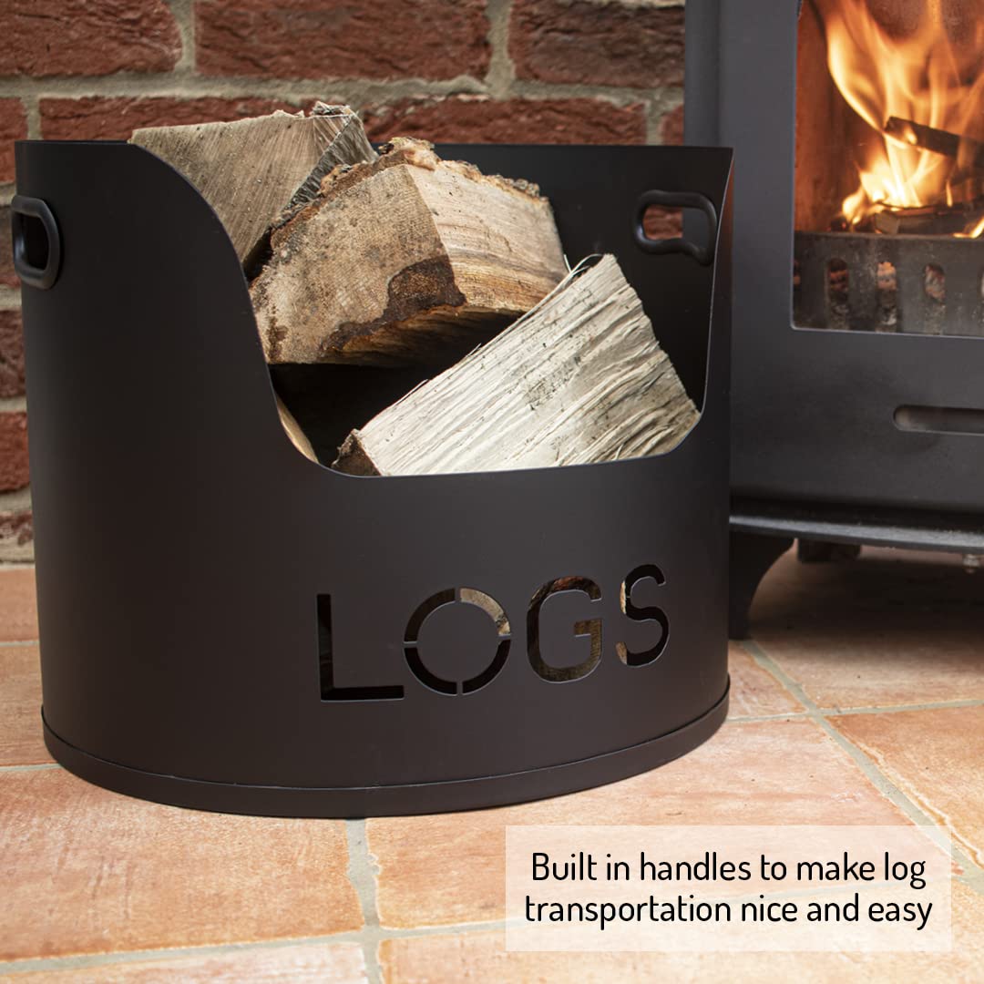 Valiant 3-Piece Fireside Metal Storage Set Black