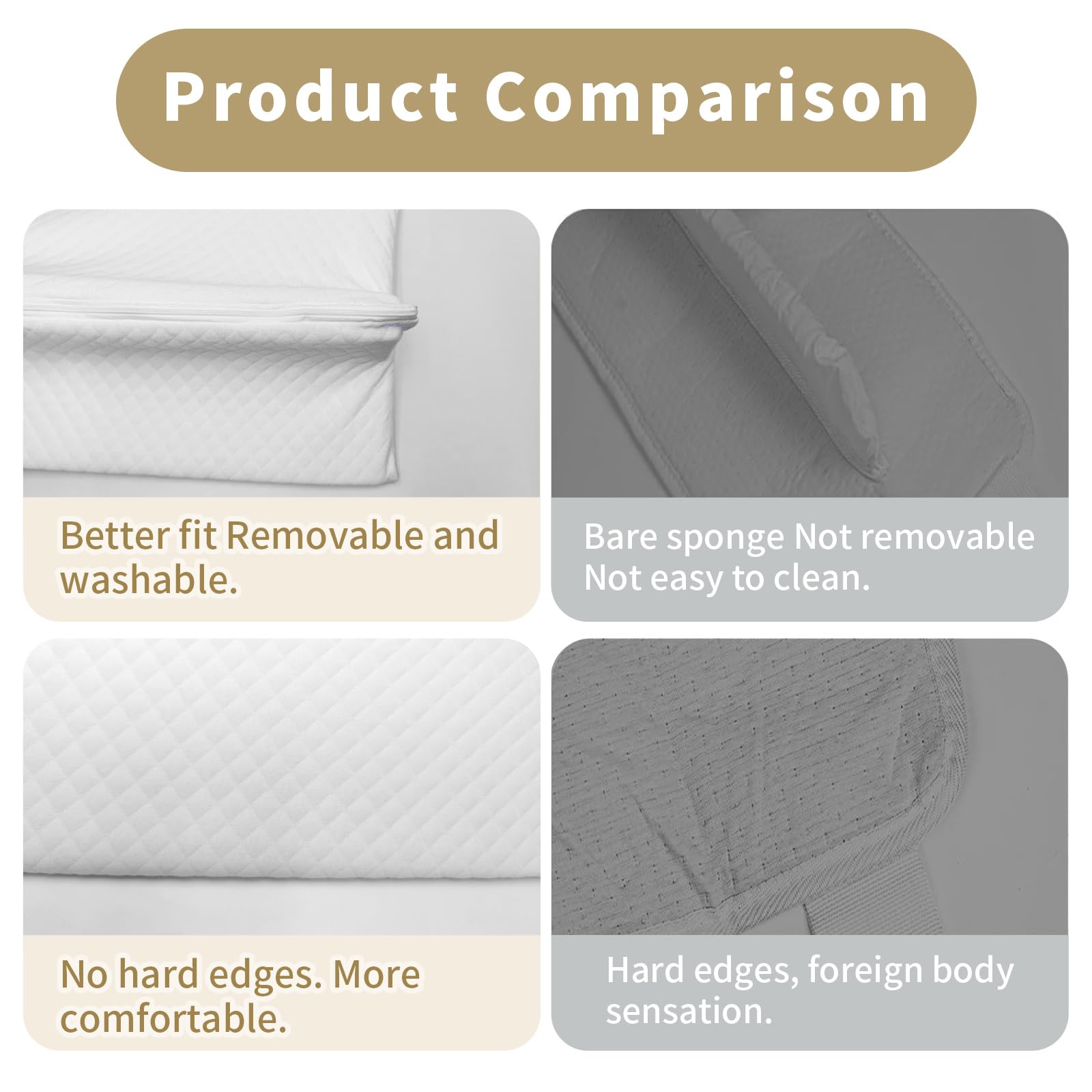 JZHLLA 10"X76" Bed Bridge Twin to King Bed Converter Kit, Bed Gap Pad Combine Twin Beds to King Mattress Bed Bridge Connector for Adjustable Bed with Washable Cover(76in×10in)