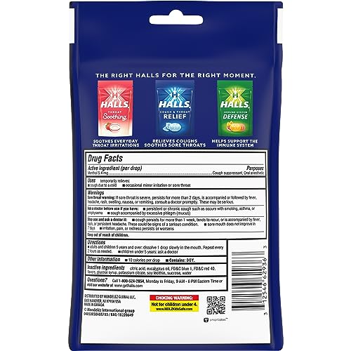HALLS Relief Mentho-Lyptus Cough Drops, 30 Drops