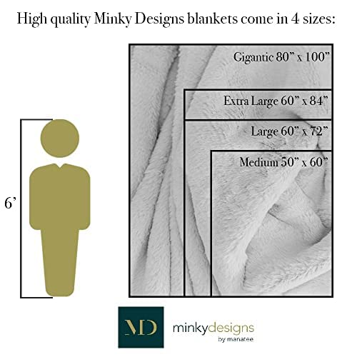 Minky Designs Luxurious Minky Blankets | Super Soft, Fuzzy, and Fluffy Faux Fur | Preppy Couch Covers & Throw Blankets | Ideal for Adults, Kids, Teens (Chic | Blossom Pink)