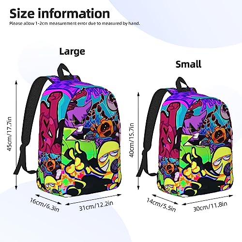 DHOUTSL Canvas Backpacks Friday Night Anime Funkin Laptop Backpack Unisex Multipurpose Double Shoulder Bag for Camping Travle Work Hiking Gifts
