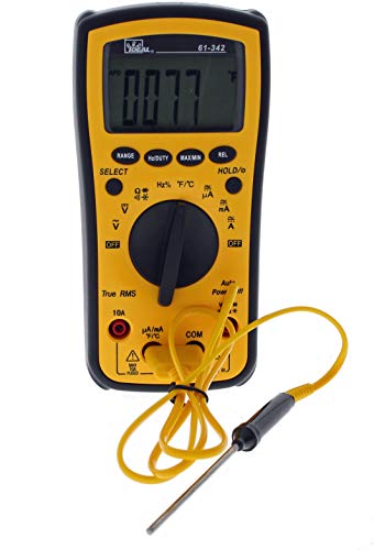 IDEAL INDUSTRIES INC. 61-342 Test-Pro Digital Multi-Meter with TRMS, Temp, Cap, Hz, Backlight, CATIII for 600v, Yellow