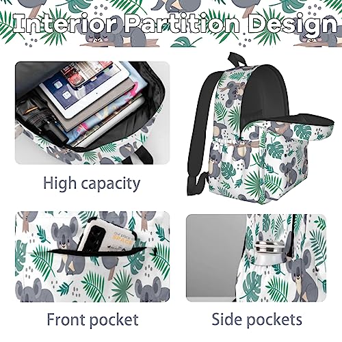 PARN Cute Koala Backpack For Women Men, 16.9 Inch Cute Koala Laptop Backpack College Bag Cute Travel Backpack
