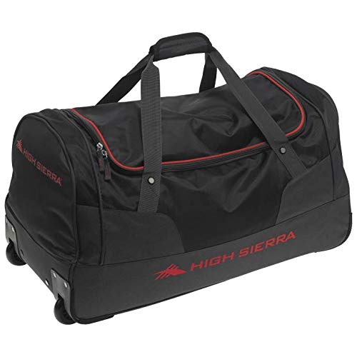 High Sierra 3 Piece Wheeled Duffel Set Storm Cloud Navy/Red
